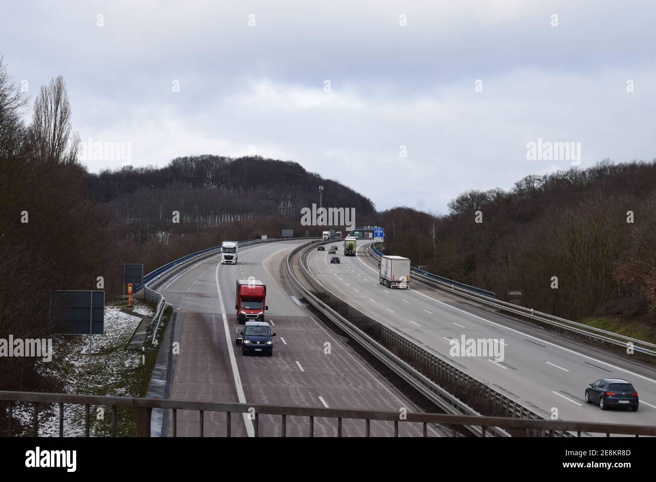 German Autobahn in winter Stock Photo - Alamy