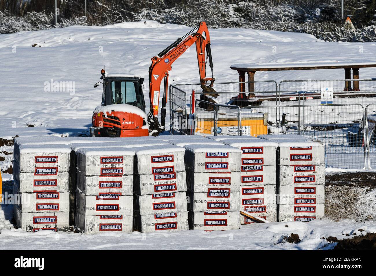 building site covered in snow Stock Photo - Alamy