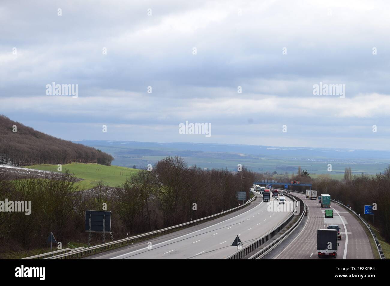 German Autobahn in winter Stock Photo - Alamy