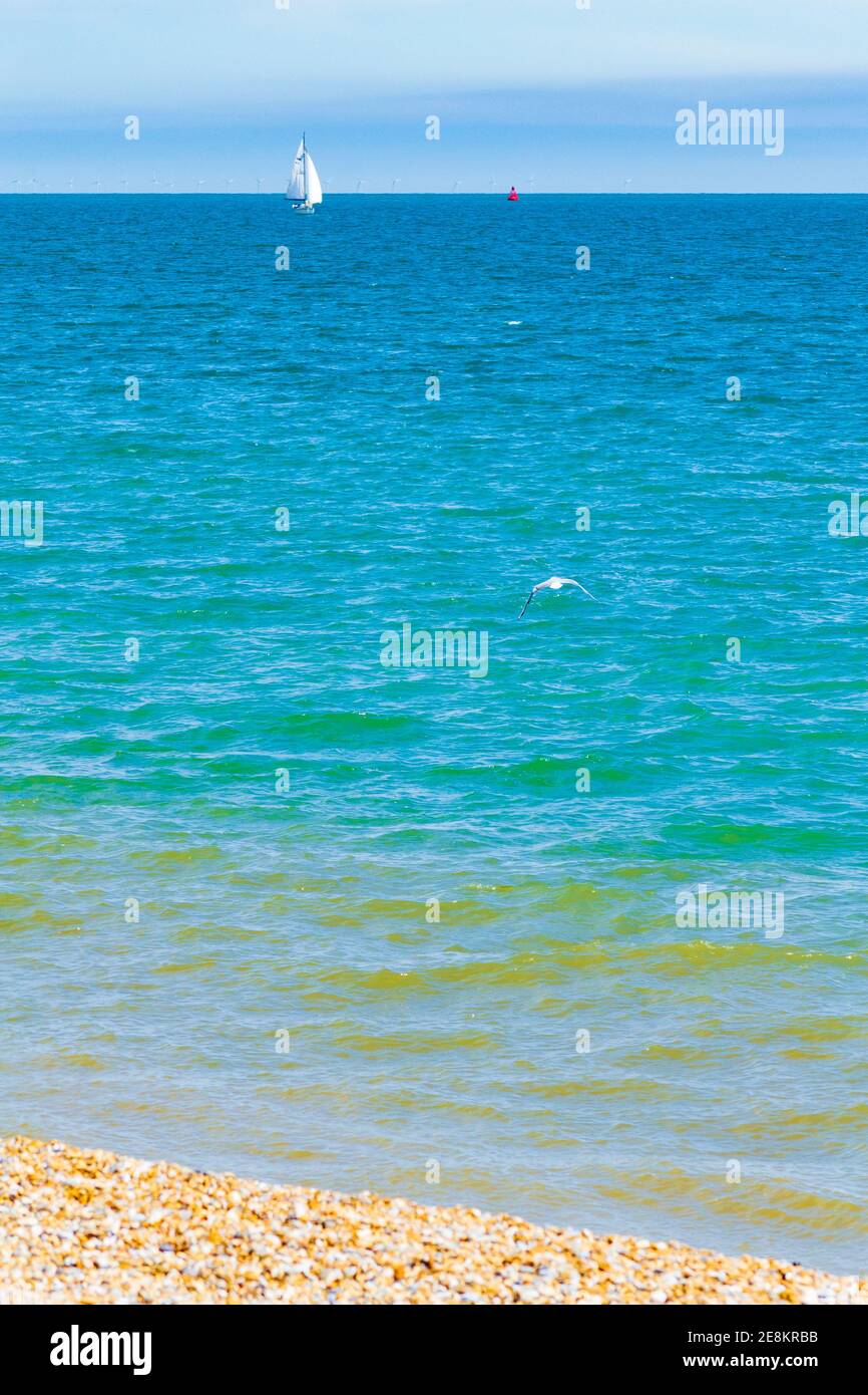 Scenic view of the Strait of Dover on a nice summer day seen from the ...