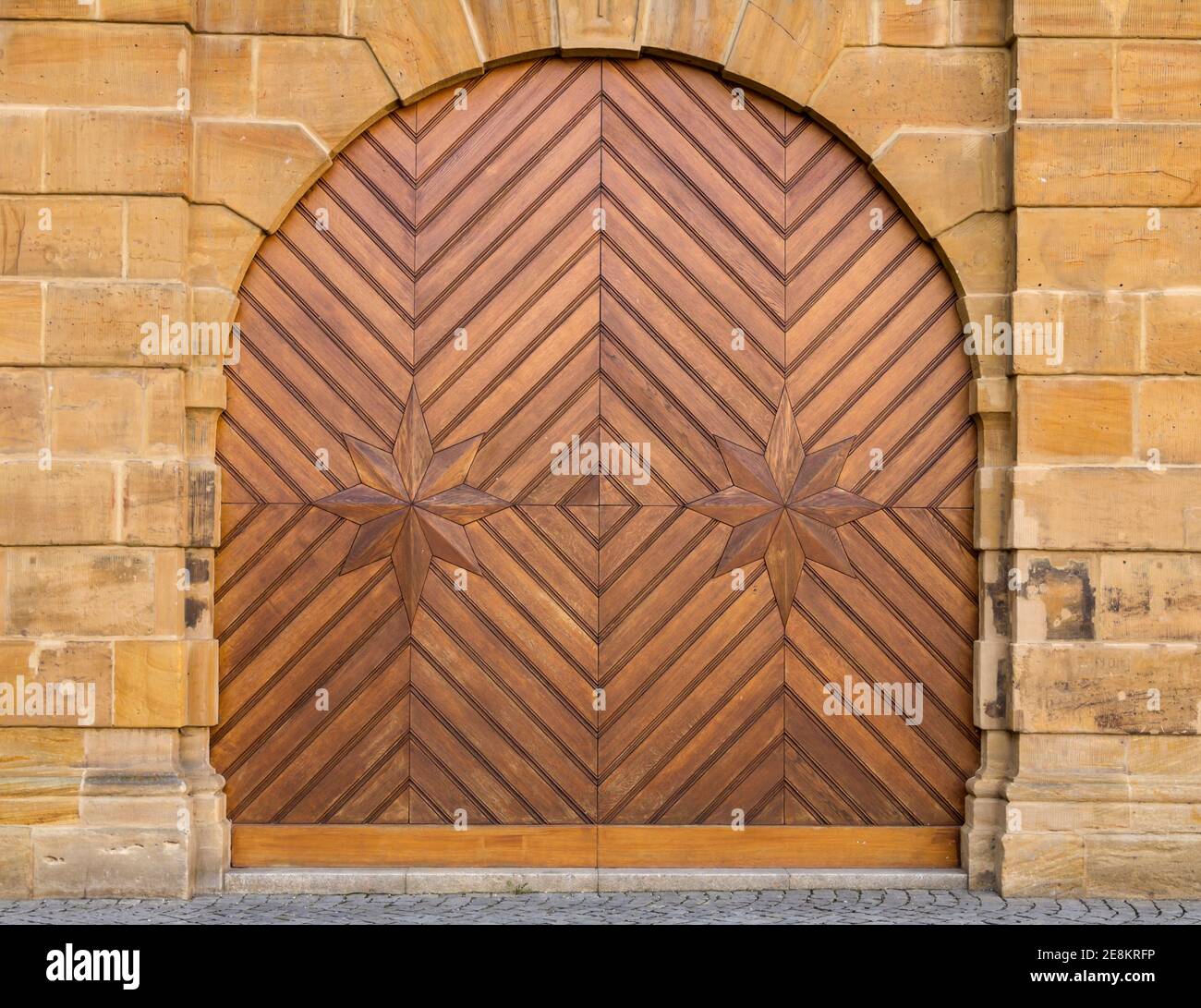 Large Traditional German Wooden entrance Door Stock Photo - Alamy