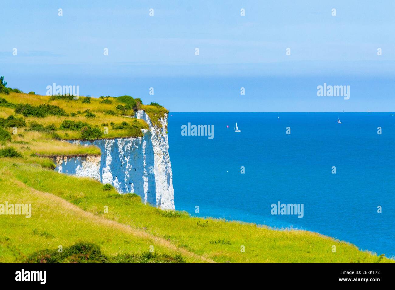 View of South Foreland Heritage Coast-a chalk headland on Kent coast of ...
