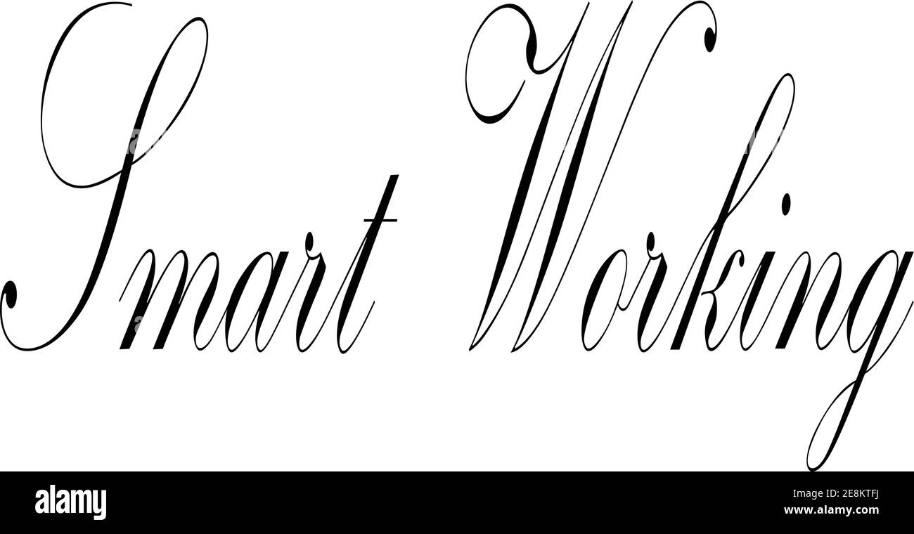 Smart Working text sign illustration on white background Stock Vector ...