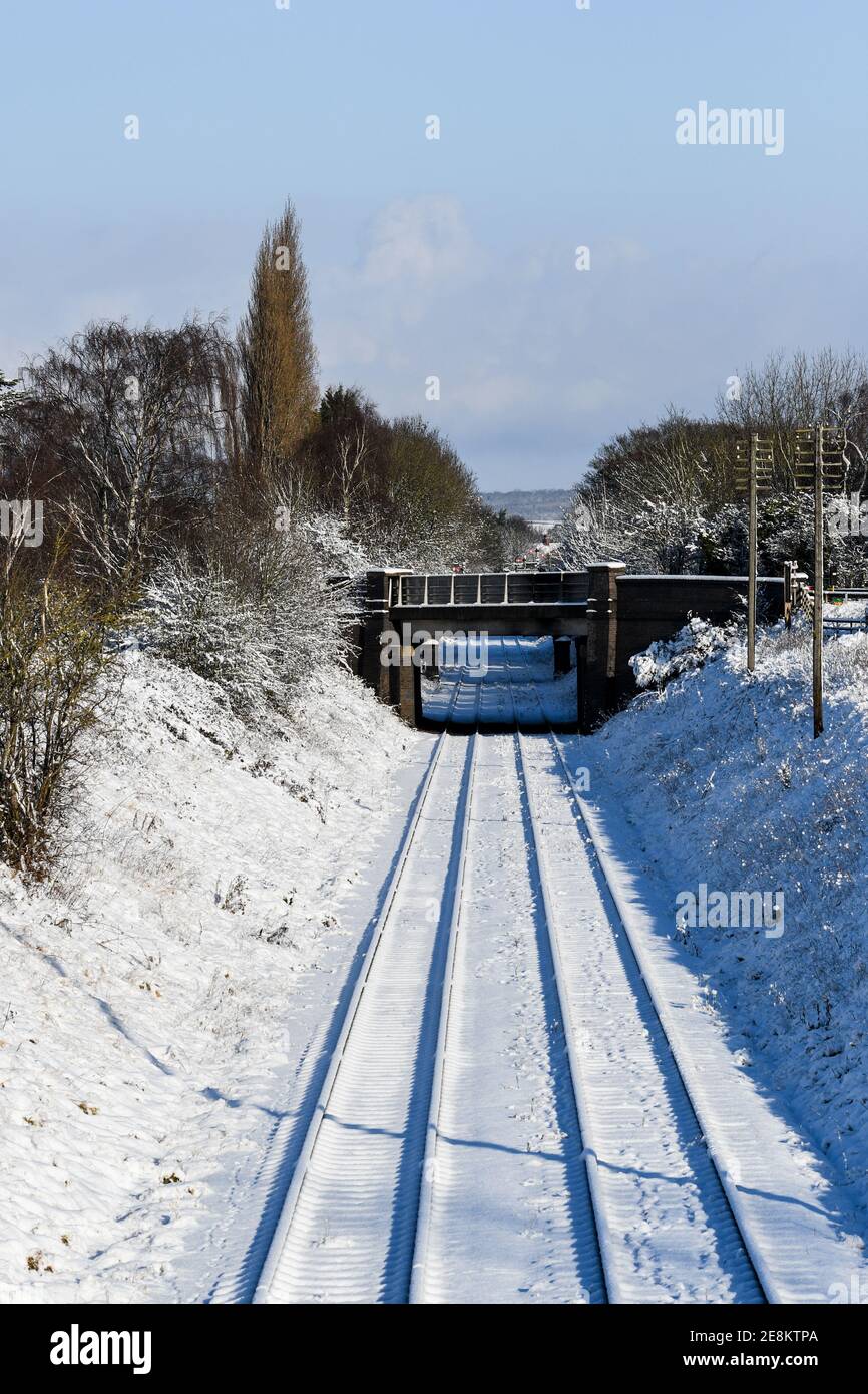 Snow railway line hi-res stock photography and images - Alamy