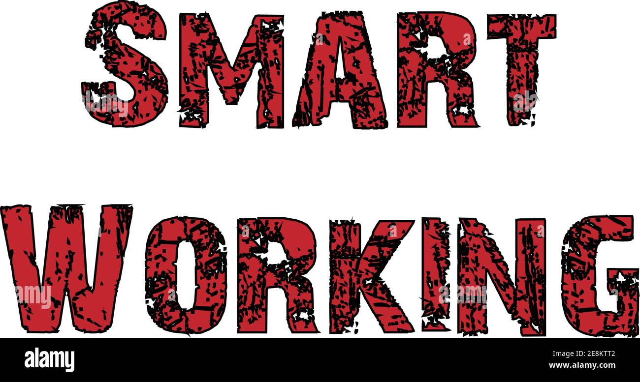Smart Working text sign illustration on white background Stock Vector ...