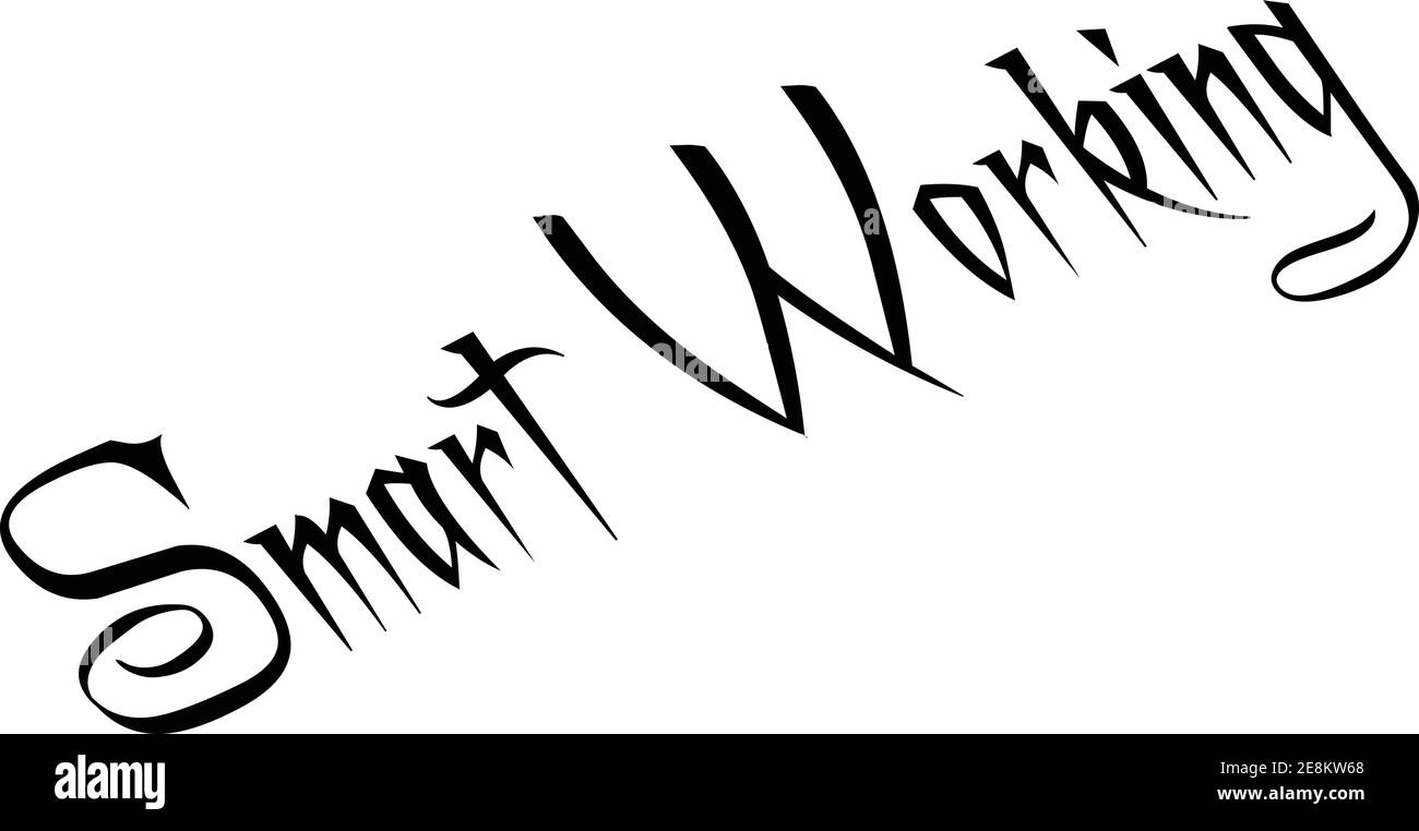 Smart Working text sign illustration on white background Stock Vector ...