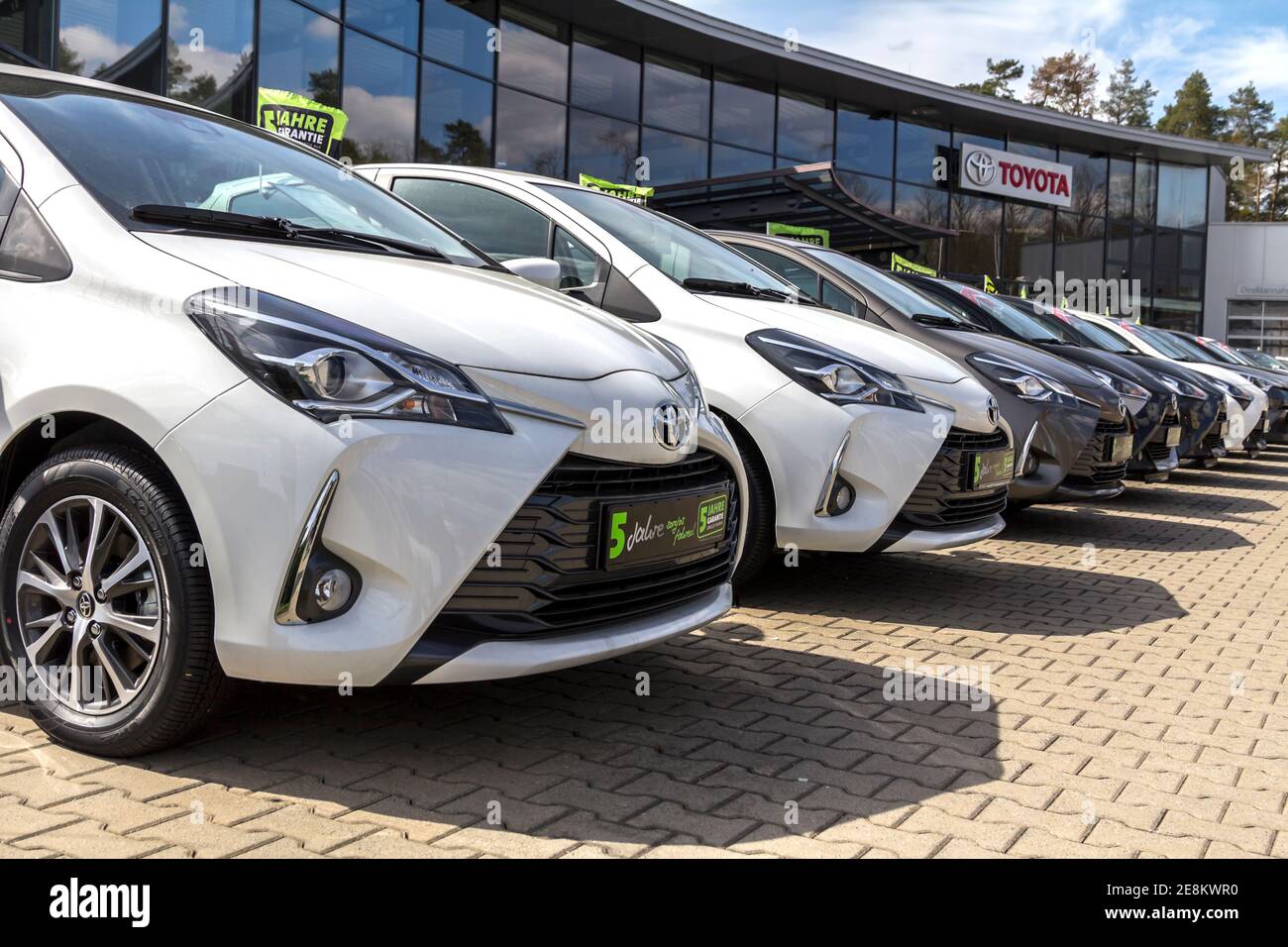 Nurnberg, Germany: Toyota cars are in row. Official Dealer, Toyota ...