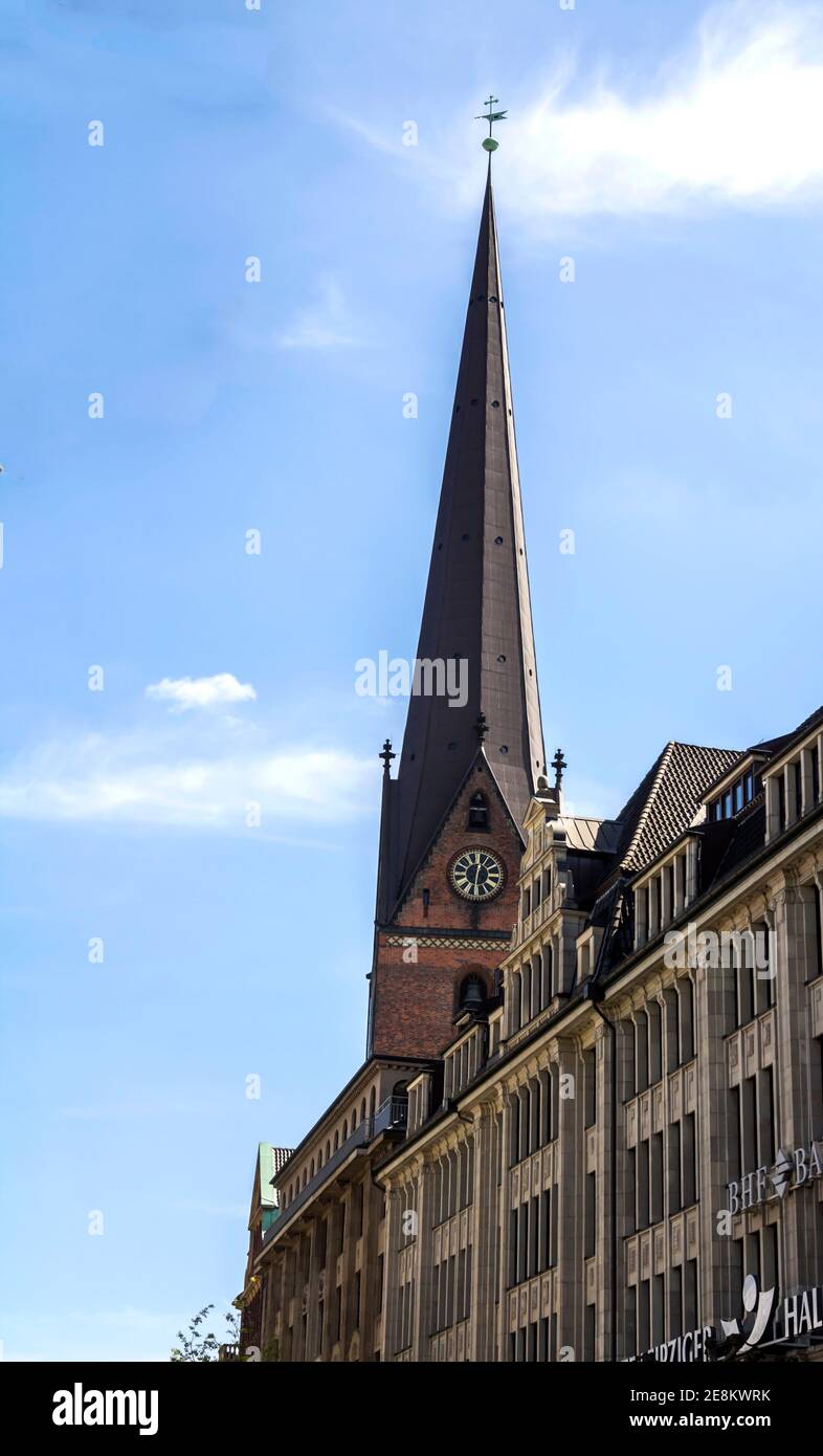 Hamburg, Germany: The historic Saint James Church at Hamburg city ...