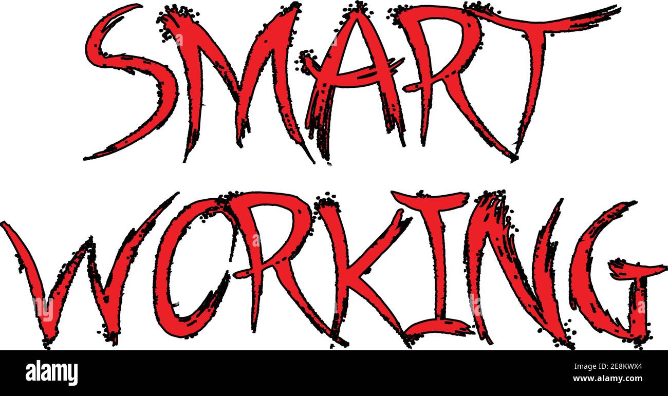 Smart Working text sign illustration on white background Stock Vector ...