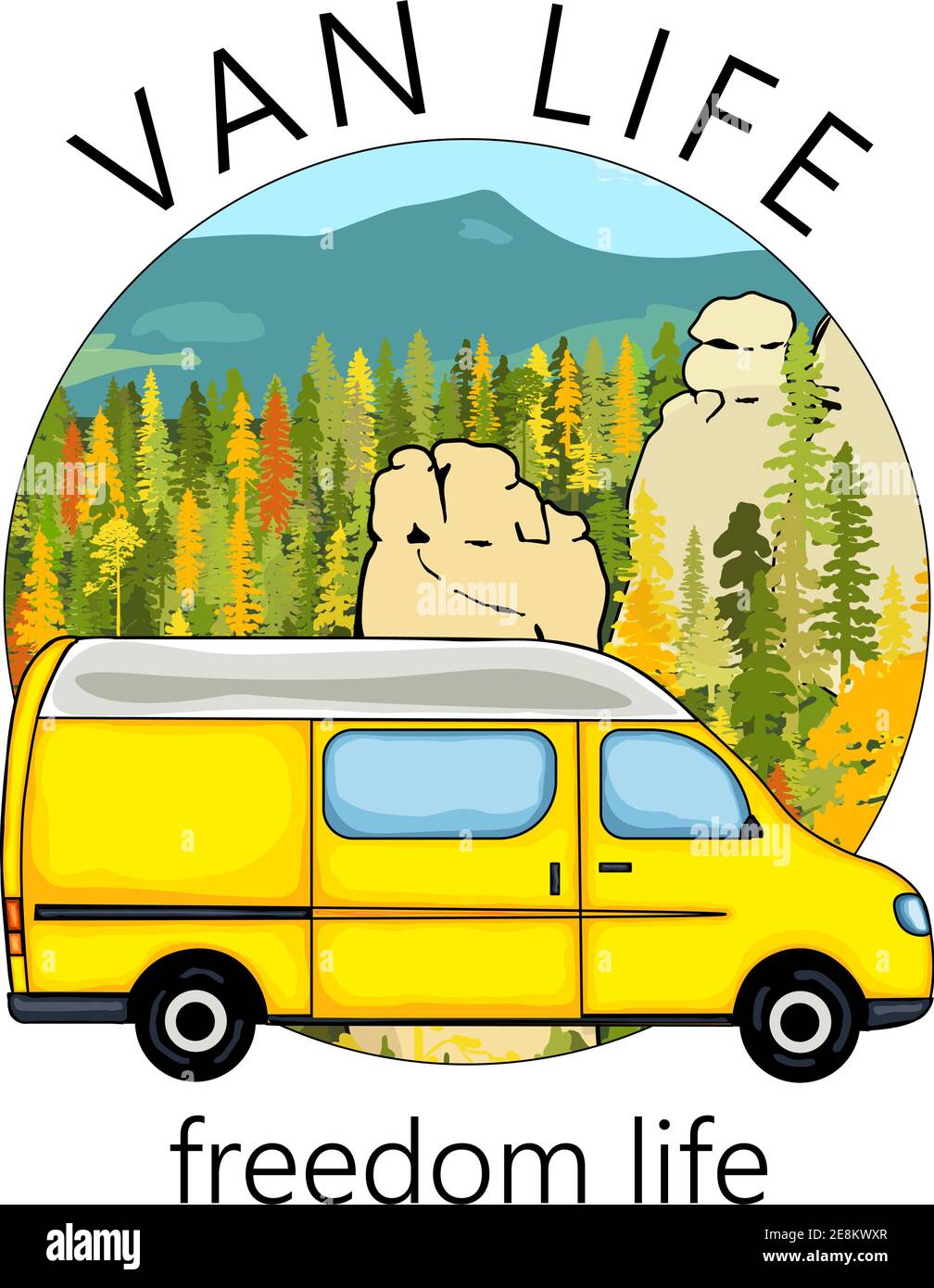 Van life logo Stock Vector Images - Alamy