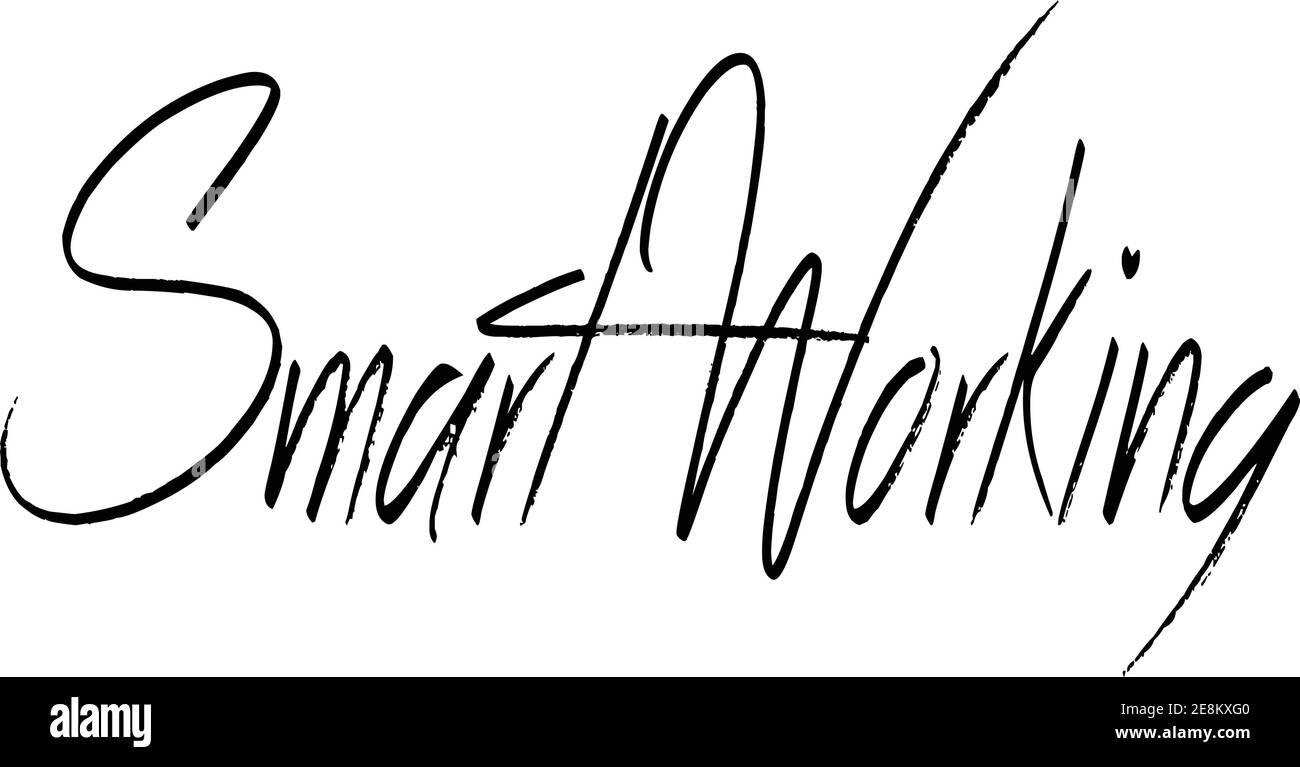 Smart Working text sign illustration on white background Stock Vector ...