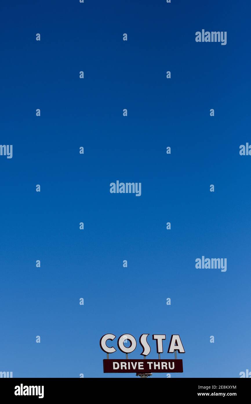 Costa coffee drive thru sign hi-res stock photography and images - Alamy