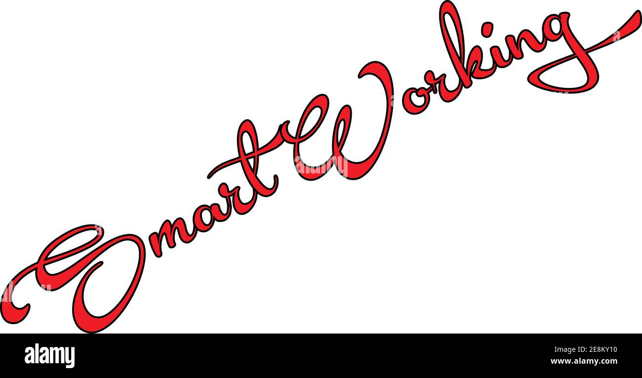 Smart Working text sign illustration on white background Stock Vector ...