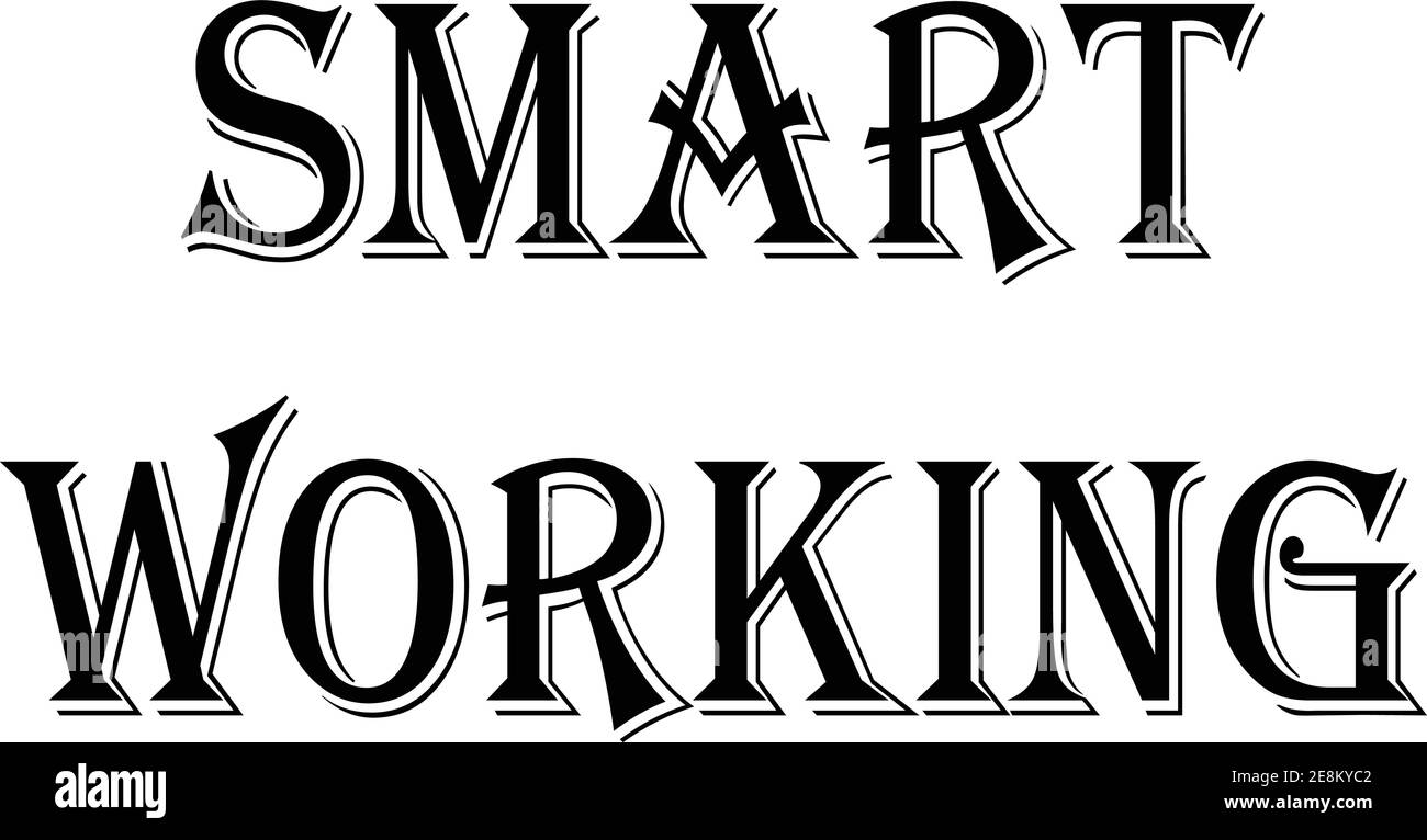 Smart Working text sign illustration on white background Stock Vector ...