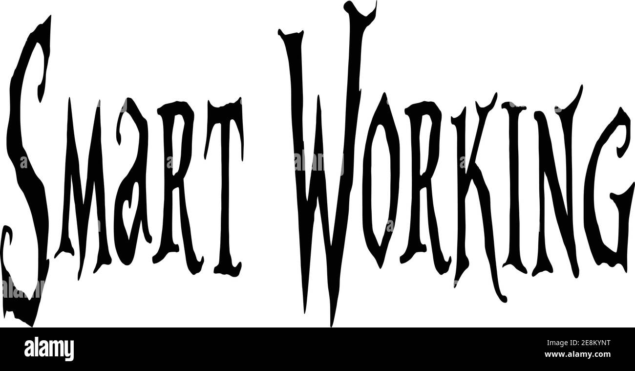 Smart Working text sign illustration on white background Stock Vector ...