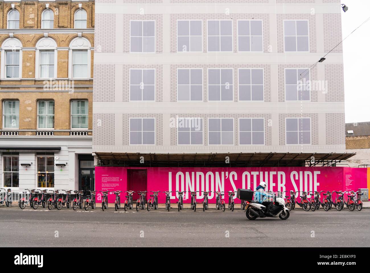 hoarding construction site London's Other side Stock Photo - Alamy