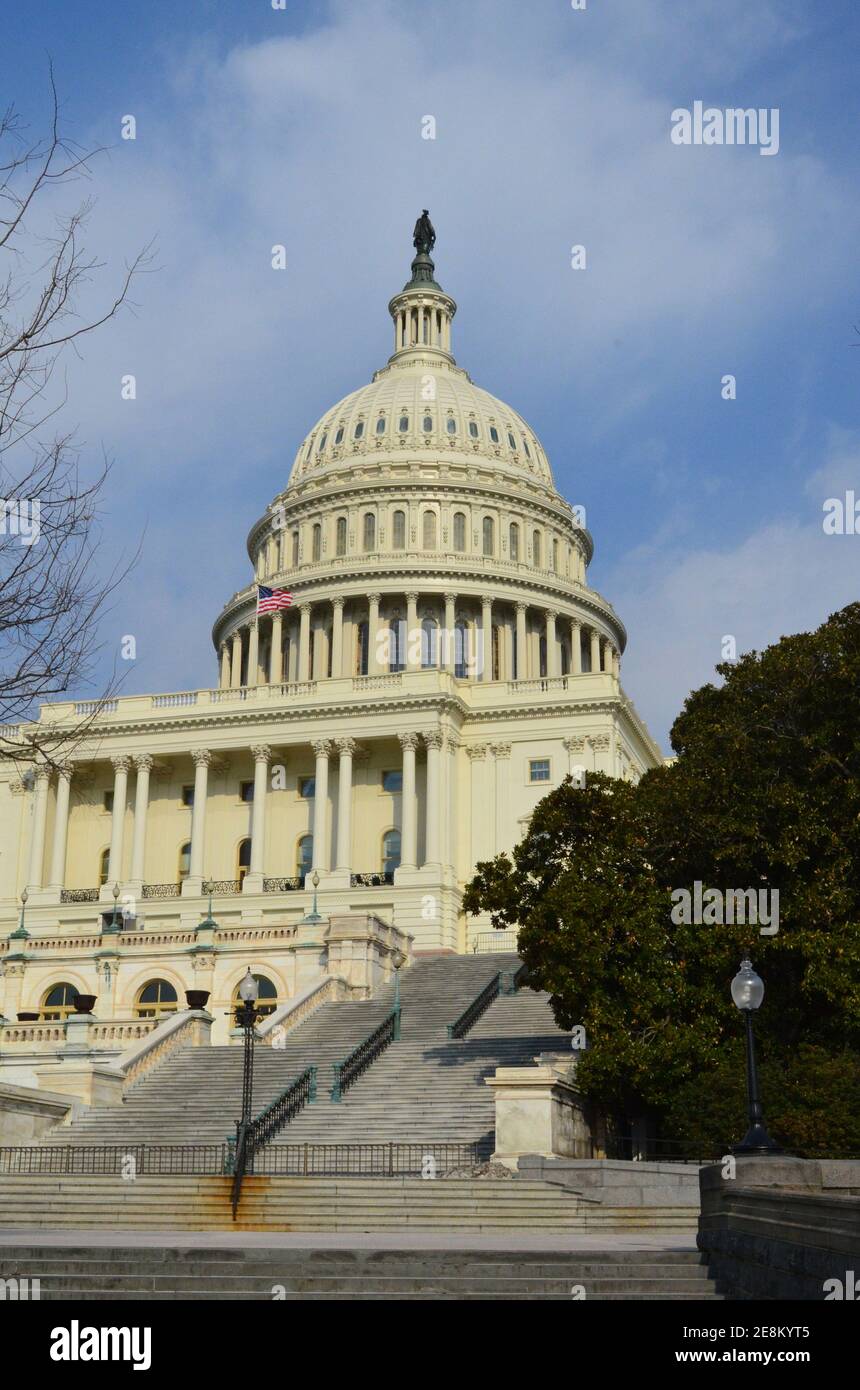 Capitol hill view from the stairs on the side Stock Photo - Alamy