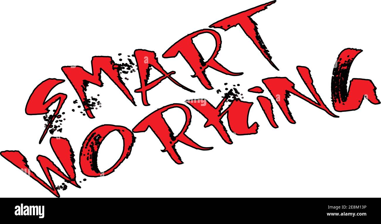 Smart Working text sign illustration on white background Stock Vector ...