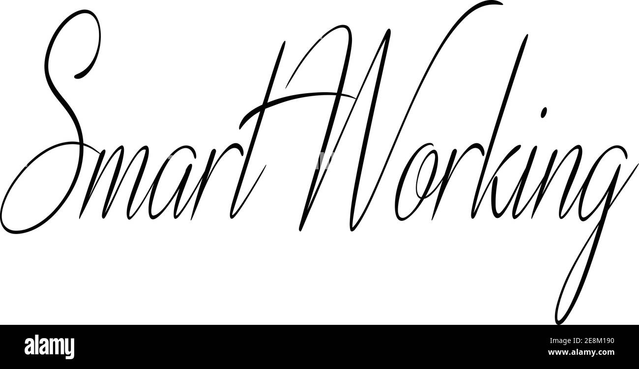 Smart Working text sign illustration on white background Stock Vector ...