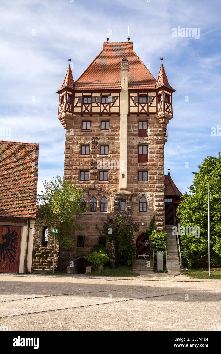 Abenberg, Germany : Castle Abenberg tower, 1884, named after the castle ...