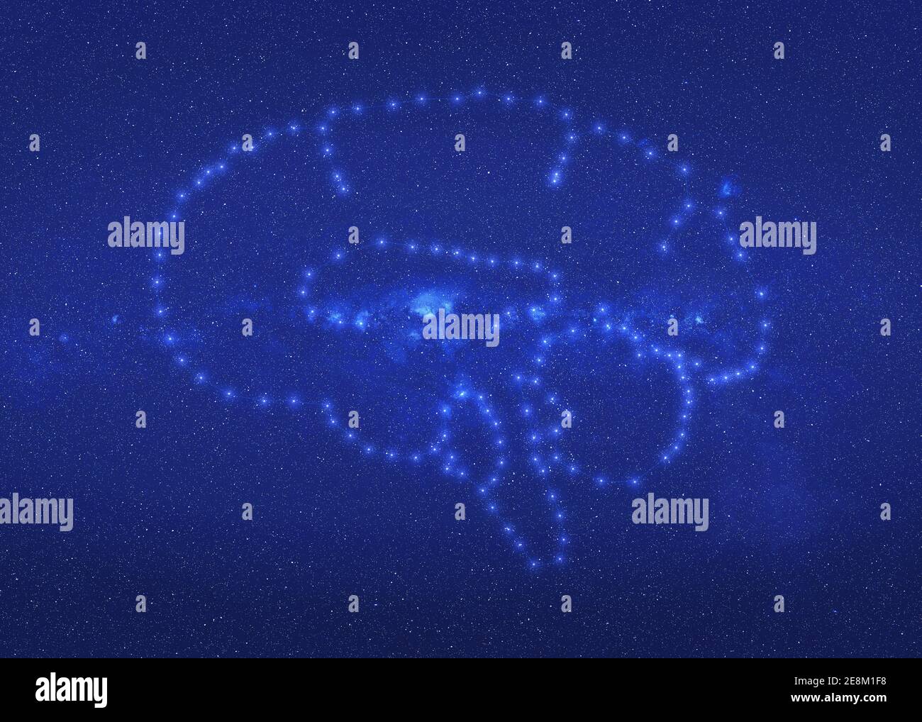 Brain constellation stars with lines in outer space. Elements of this ...