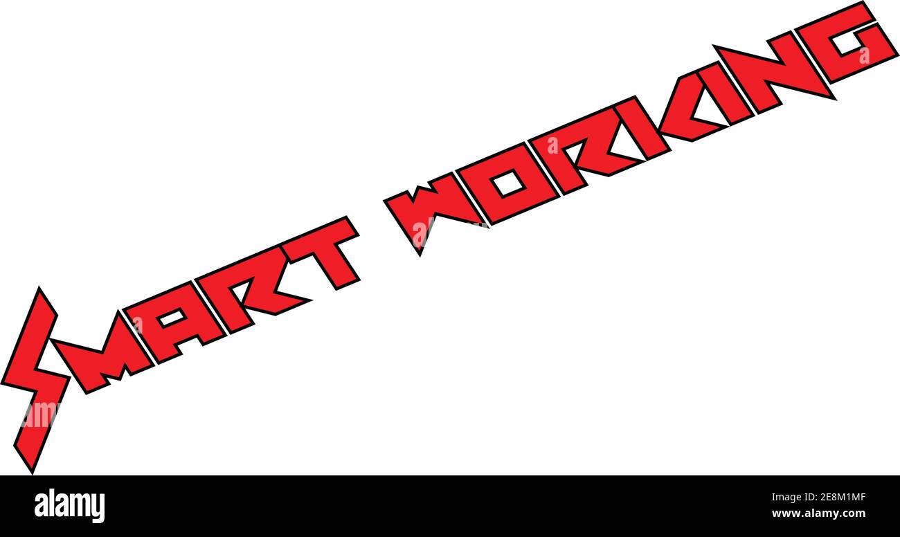 Smart Working text sign illustration on white background Stock Vector ...