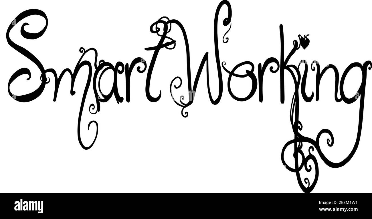 Smart Working text sign illustration on white background Stock Vector ...