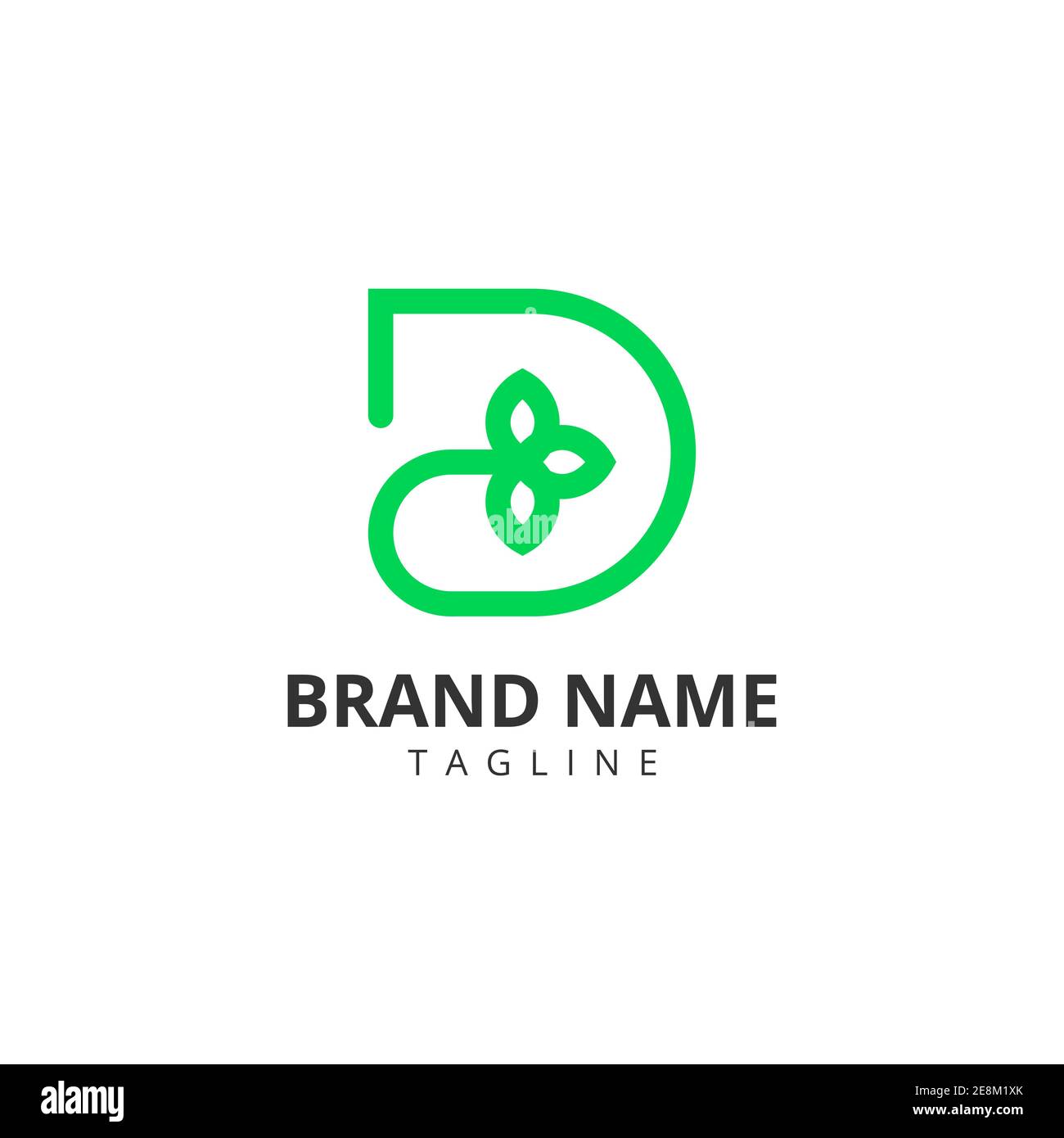 Modern Letter D Nature Flower Leaf Logo Vector Template suitable for ...