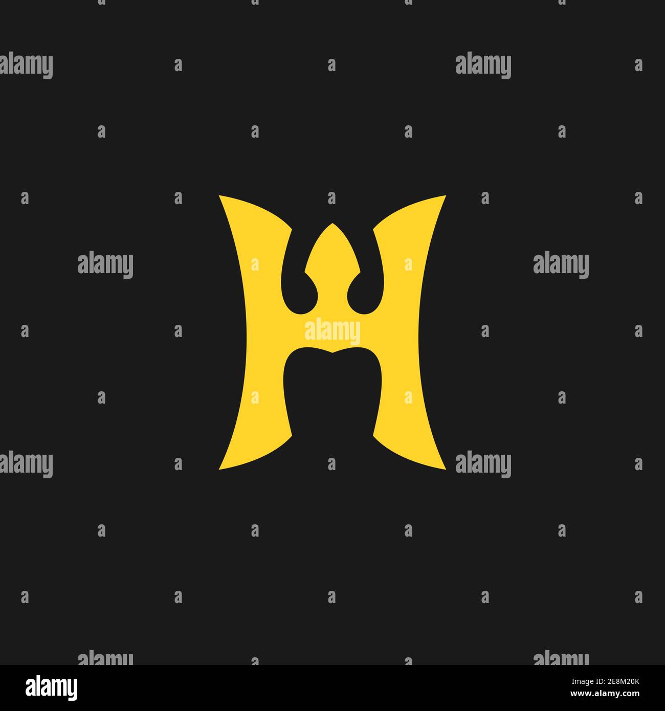 Unique Letter H King Crown Logo Vector Template Elegant Style Stock ...