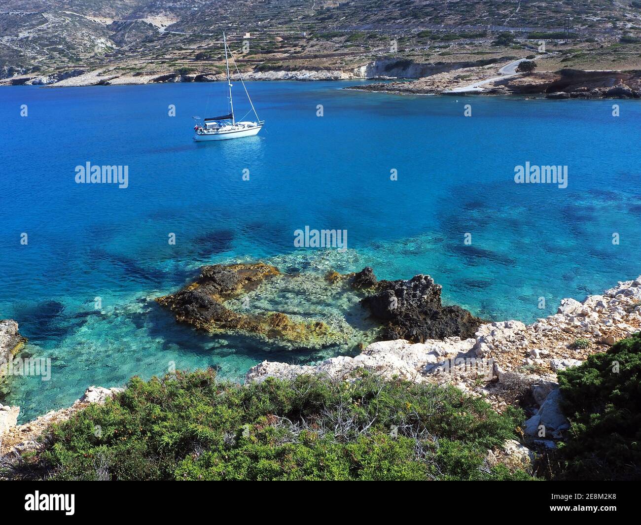 Yacht turquoise greece sea boat hi-res stock photography and images - Alamy