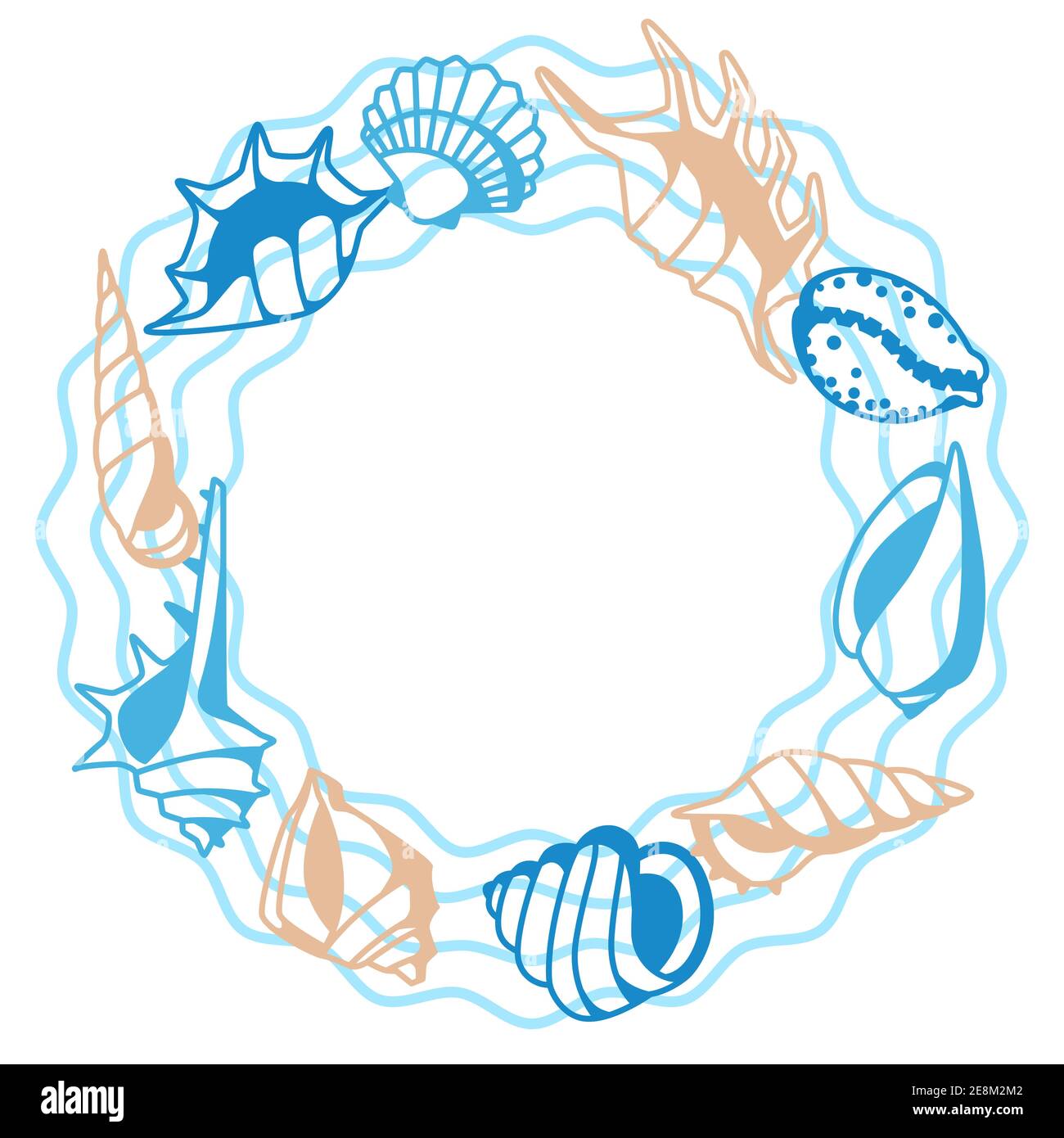 Frame with seashells Stock Vector Image & Art - Alamy