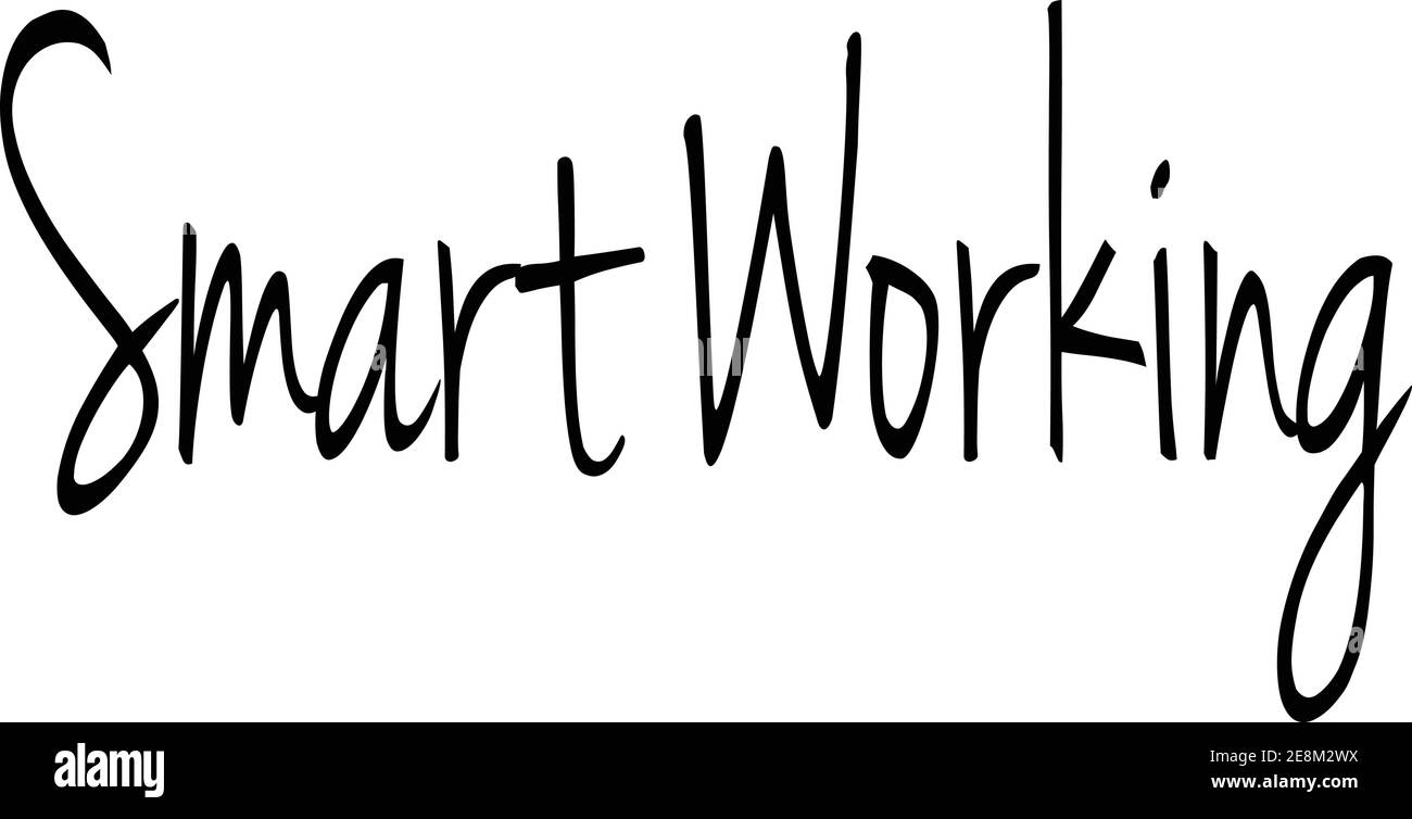 Smart Working text sign illustration on white background Stock Vector ...