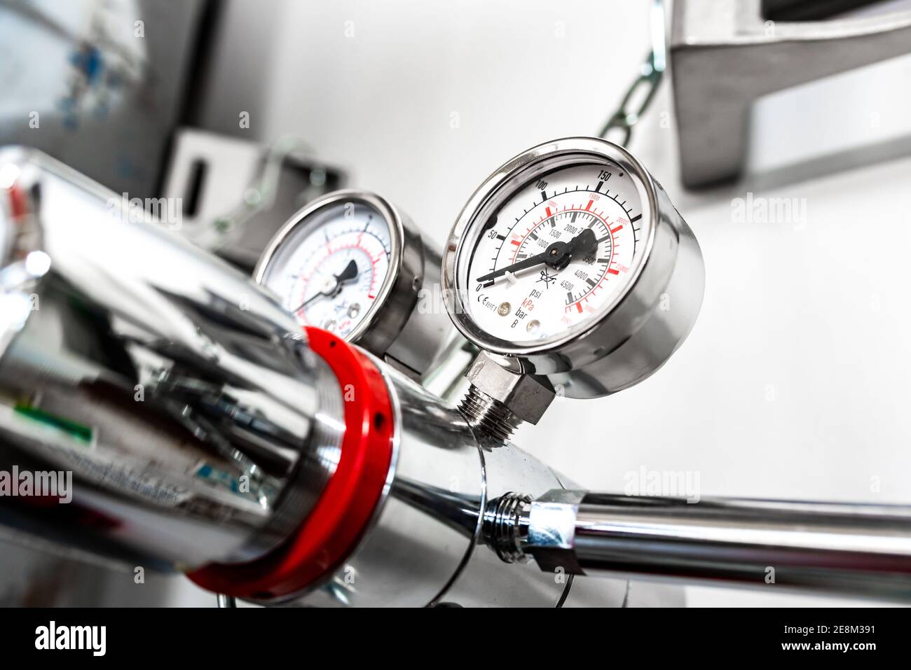 Closeup of pressure manometer measuring gas pressure, industry background Stock Photo - Alamy