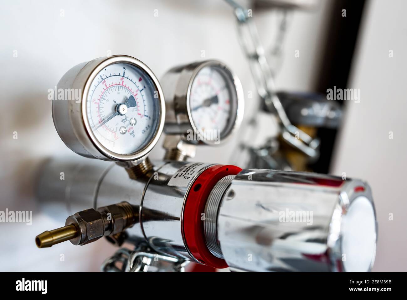 Closeup of pressure manometer measuring gas pressure, industry background Stock Photo - Alamy