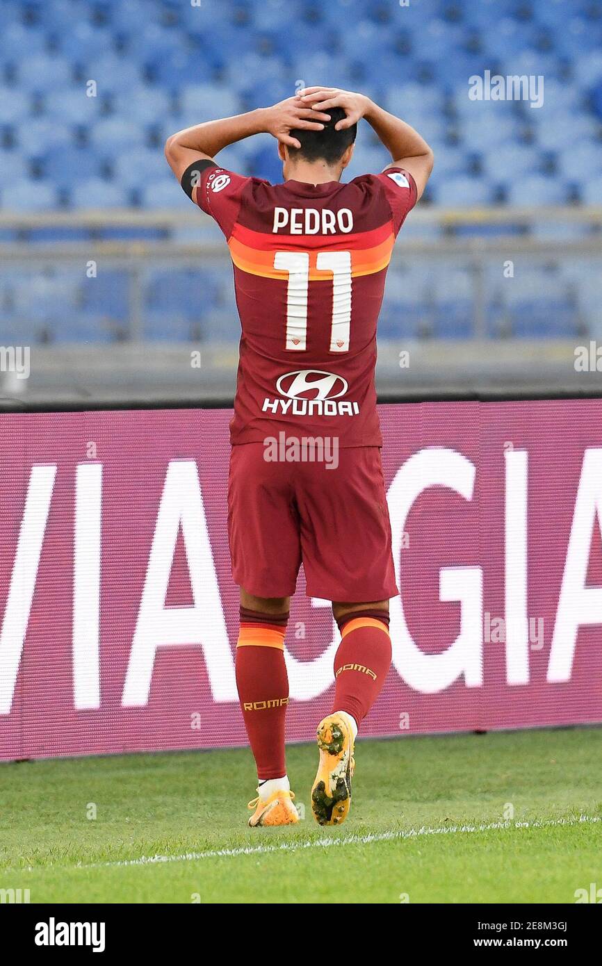 Pedro of AS Roma looks on during the Serie A match between AS Roma and ...