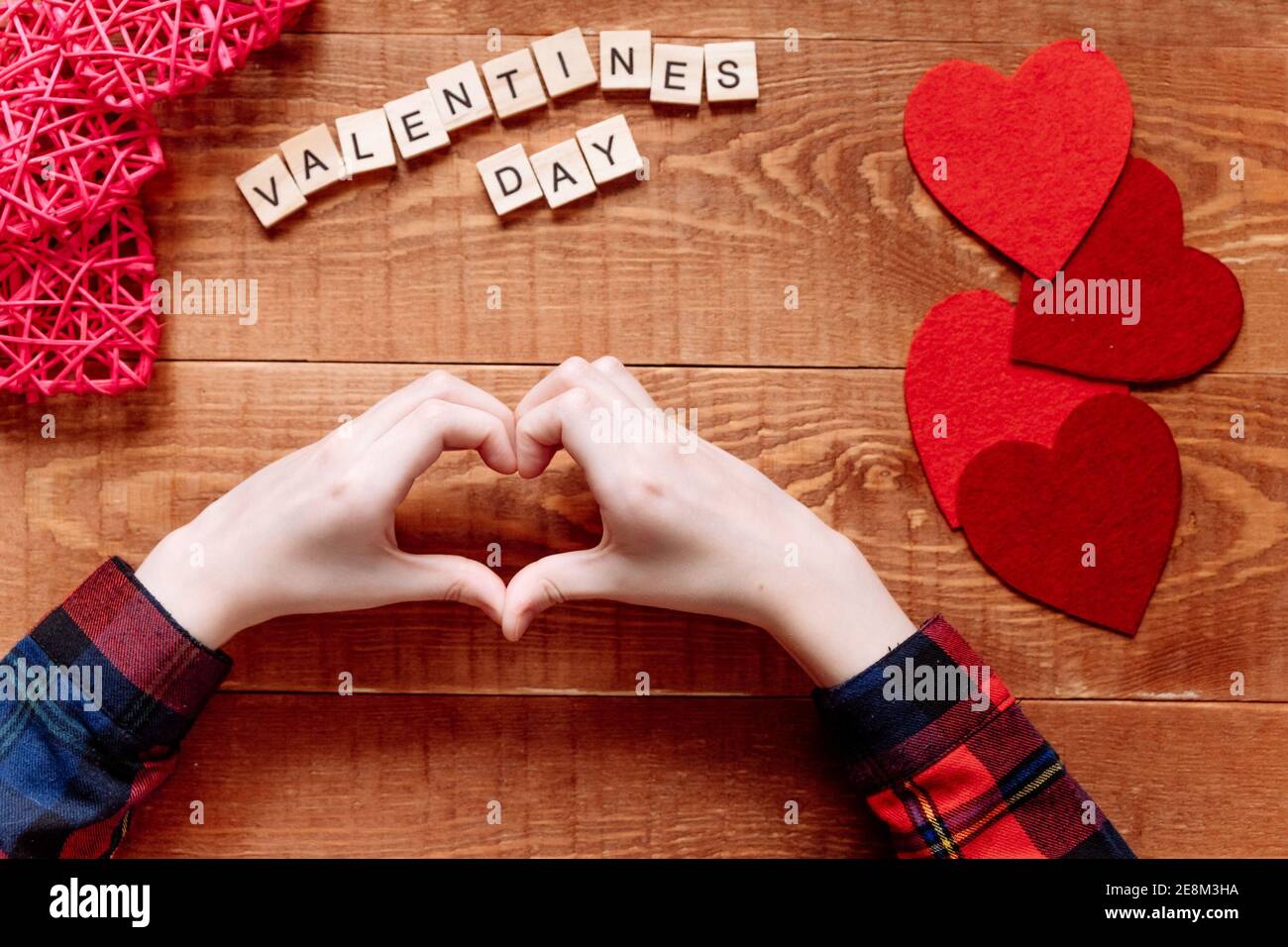 The hands show the heart symbol. Valentine s Day Stock Photo - Alamy