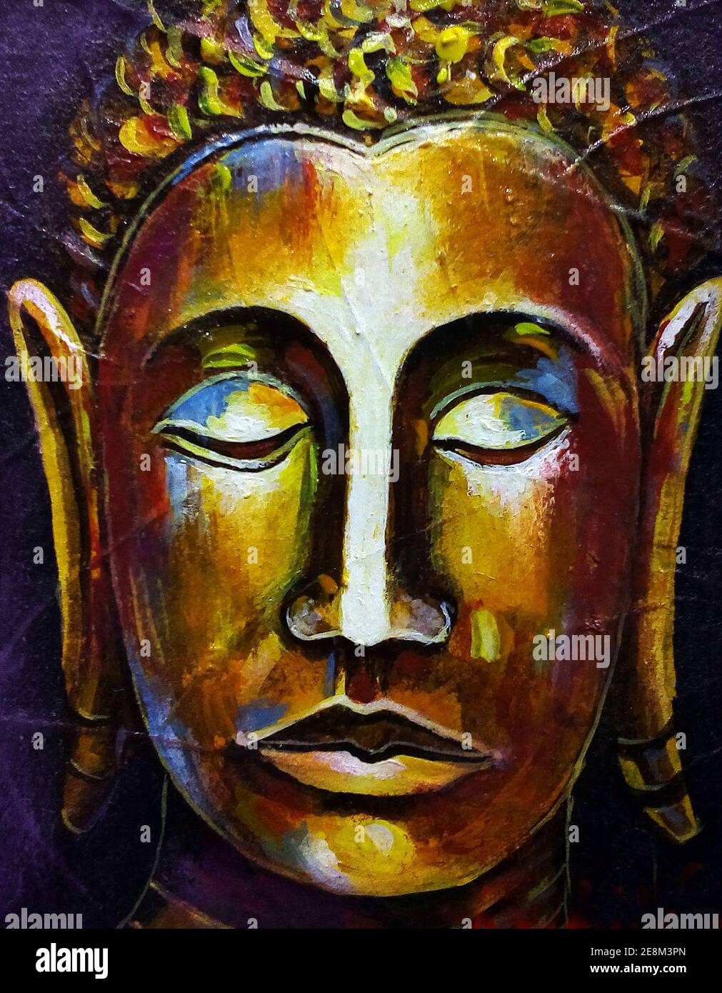 Art painting oil color Buddha statue , prosperous , auspicious Stock ...