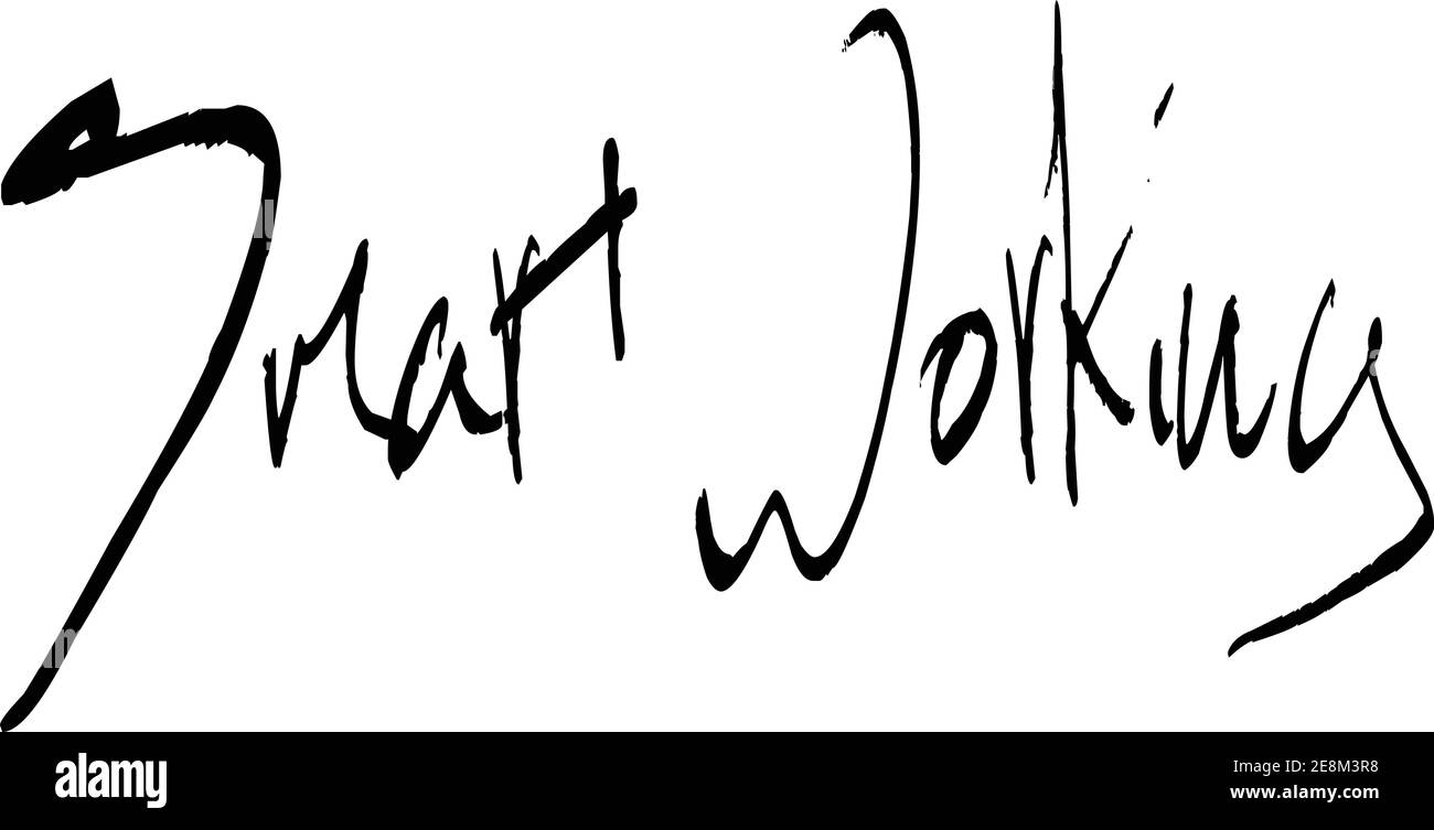 Smart Working text sign illustration on white background Stock Vector ...