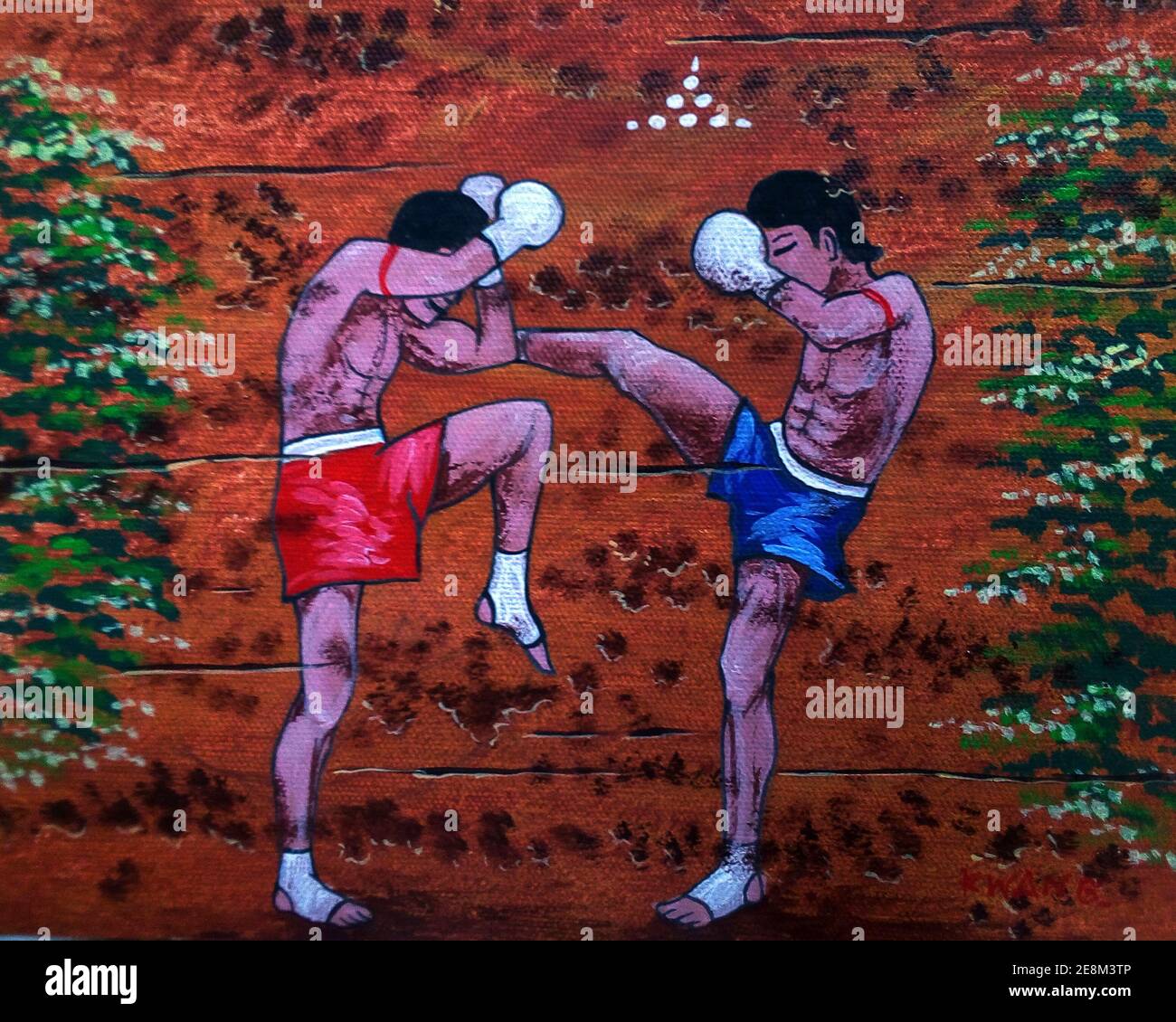 Art ,painting ,Acrylic color ,Muaythai , Thai boxing ,from Thailand ...