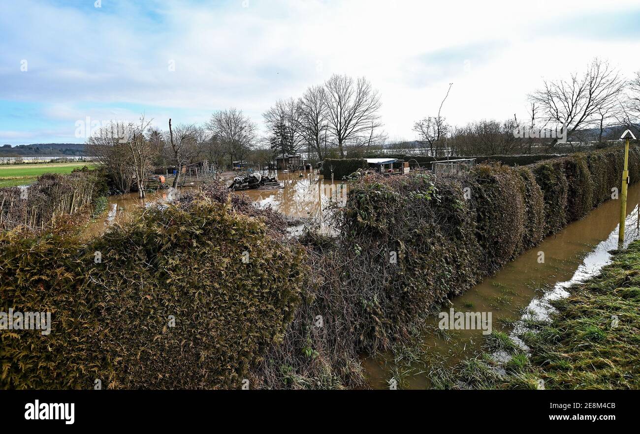 Hanau, Deutschland. 31st Jan, 2021. 31.01.2021, xpsx, local Hanau flood ...