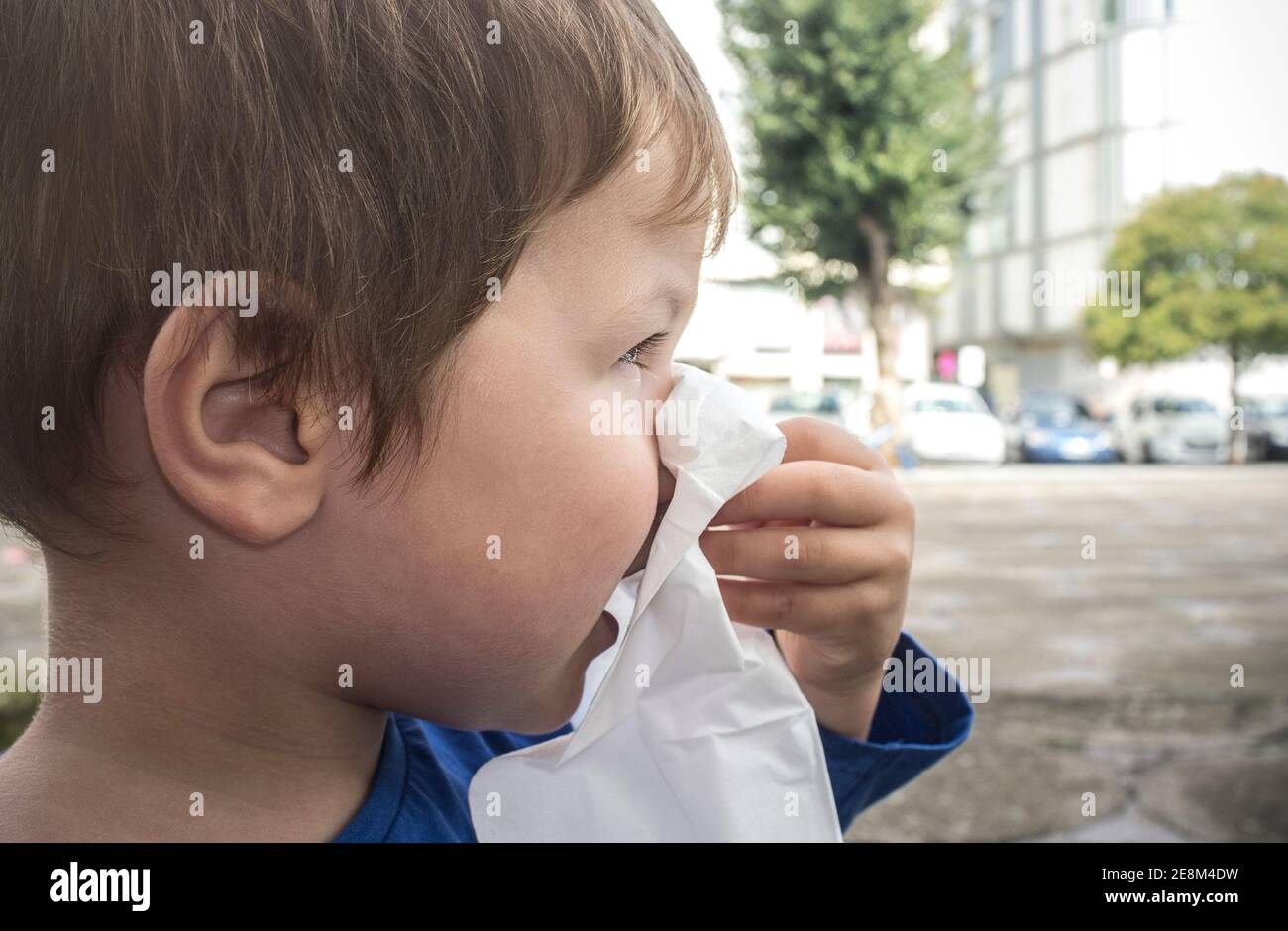 Wipe nose with hand hi-res stock photography and images - Alamy