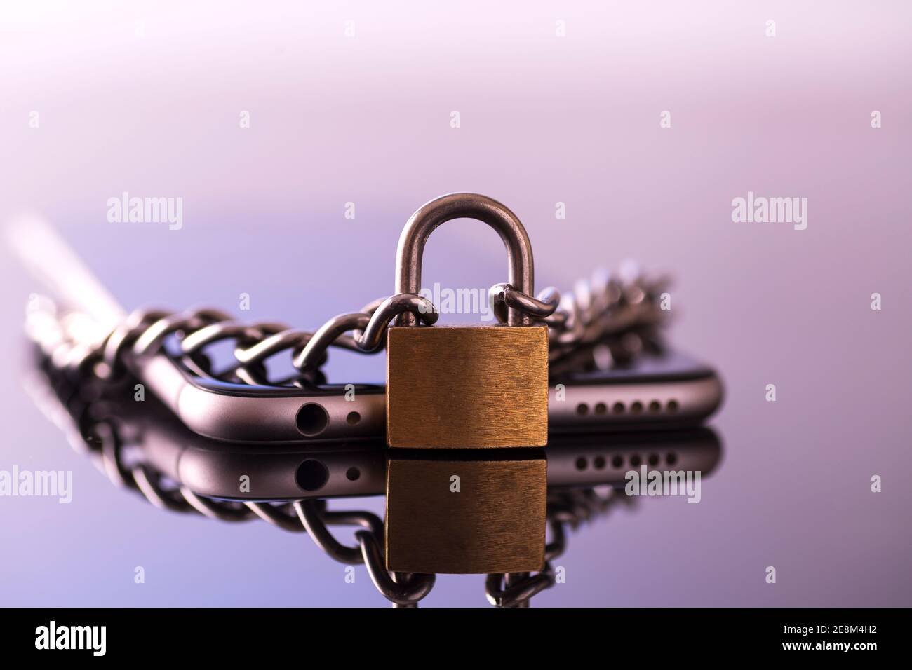 Modern smartphone with a lock. Data protection. Mobile phone security ...