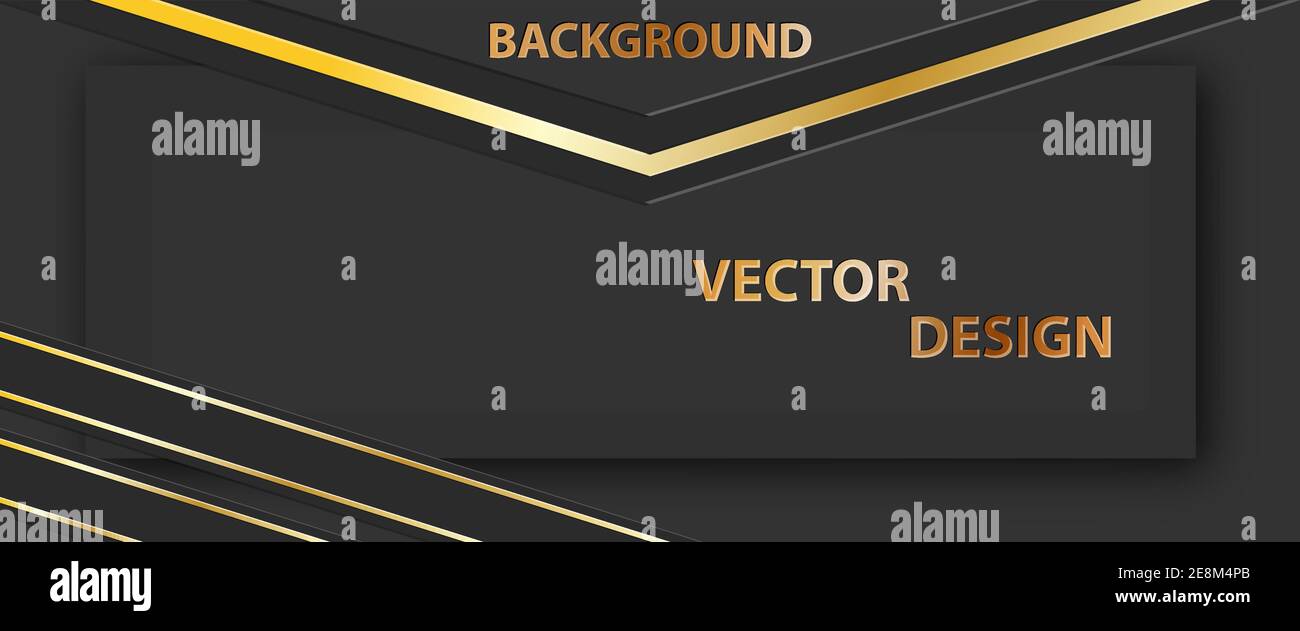 Abstract golden banner, Dark background for text, message, banner ...
