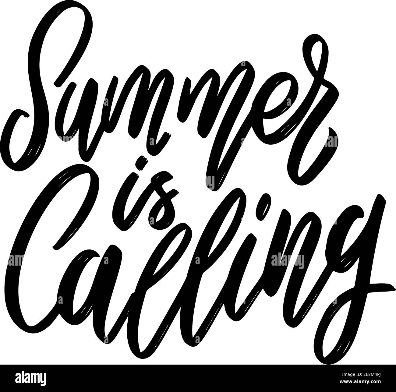Summer is calling. Lettering phrase on white background. Design element ...