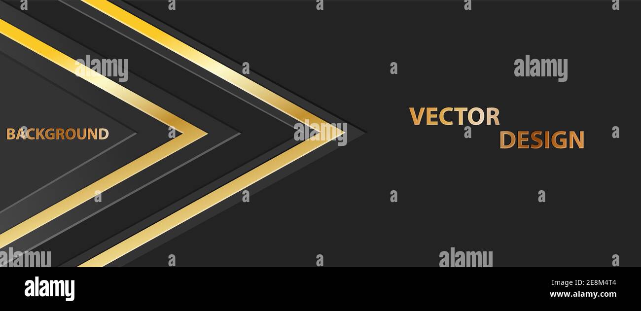 Abstract golden banner, Dark background for text, message, banner ...