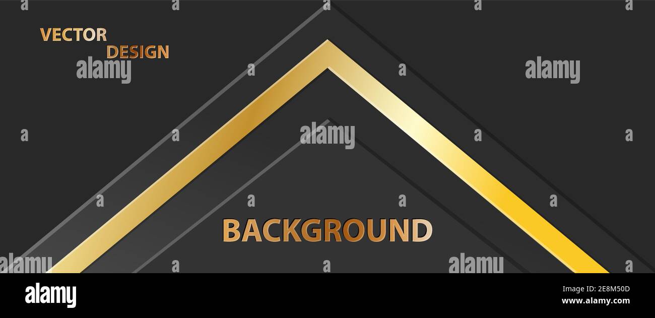 Abstract golden banner, Dark background for text, message, banner ...