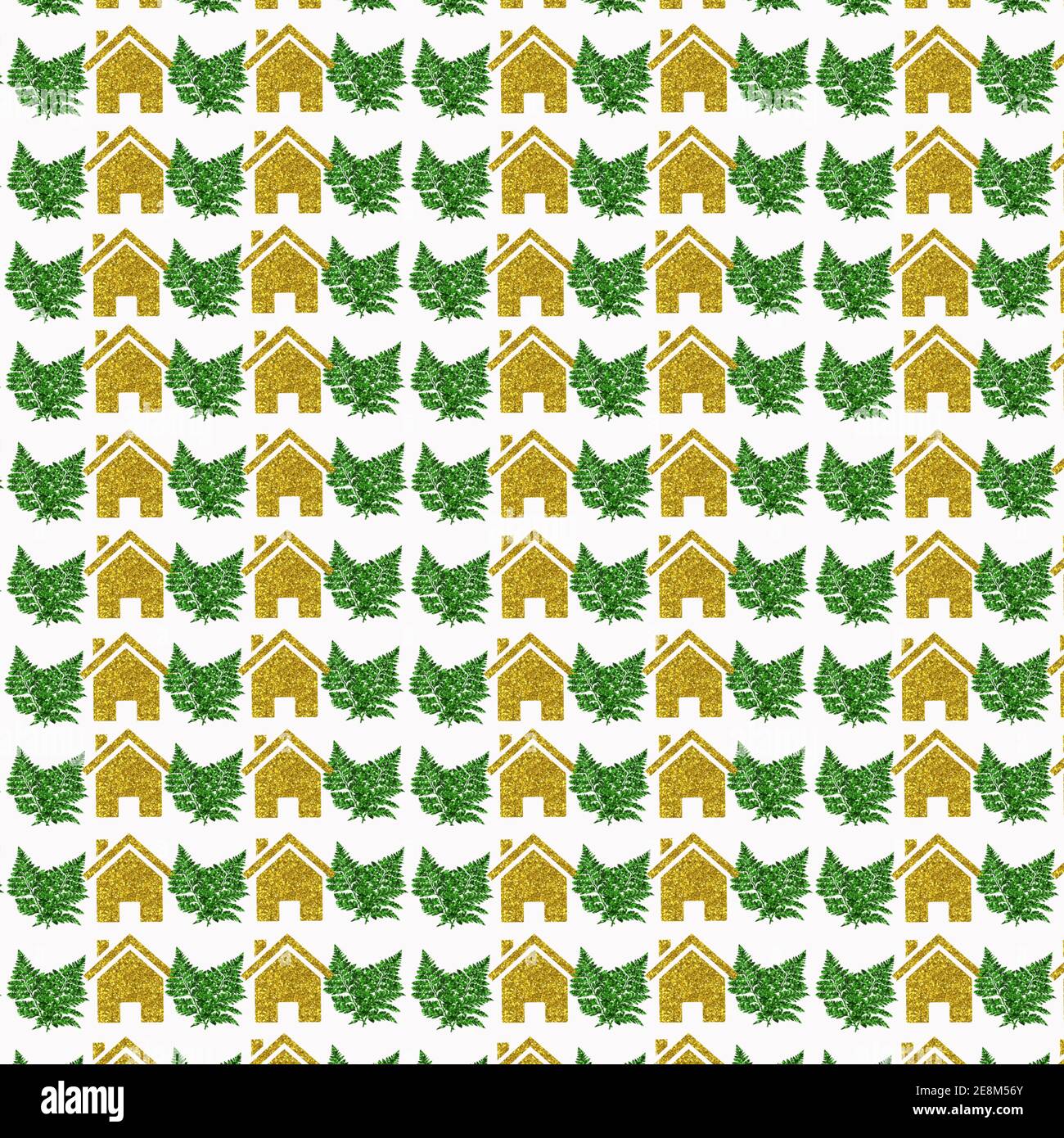 Illustration house icons leaves hi-res stock photography and images - Alamy