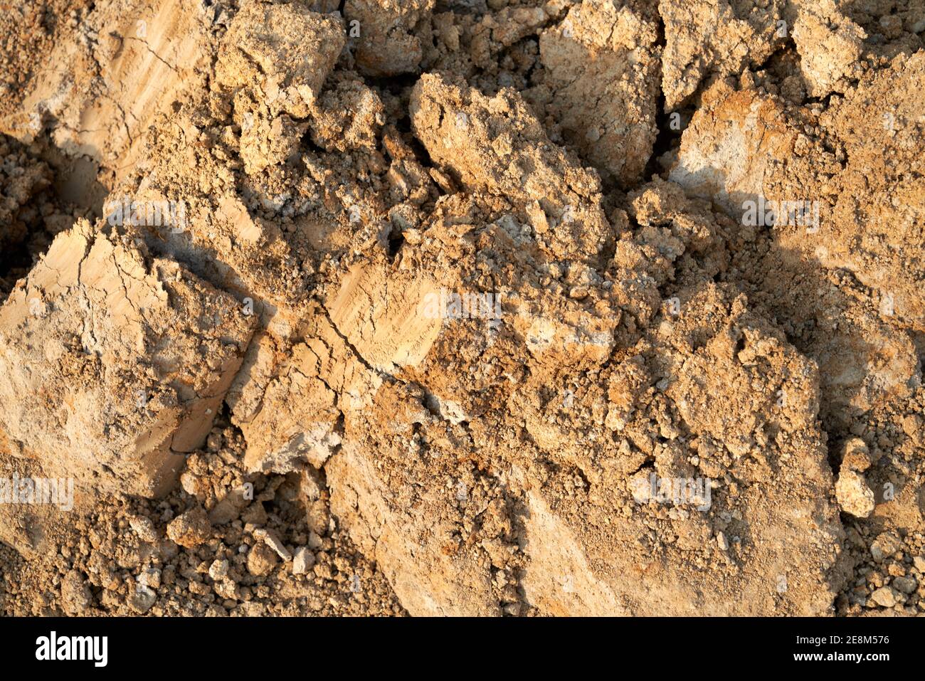 Above view of beige crumbly structure of stones. Concept of background ...
