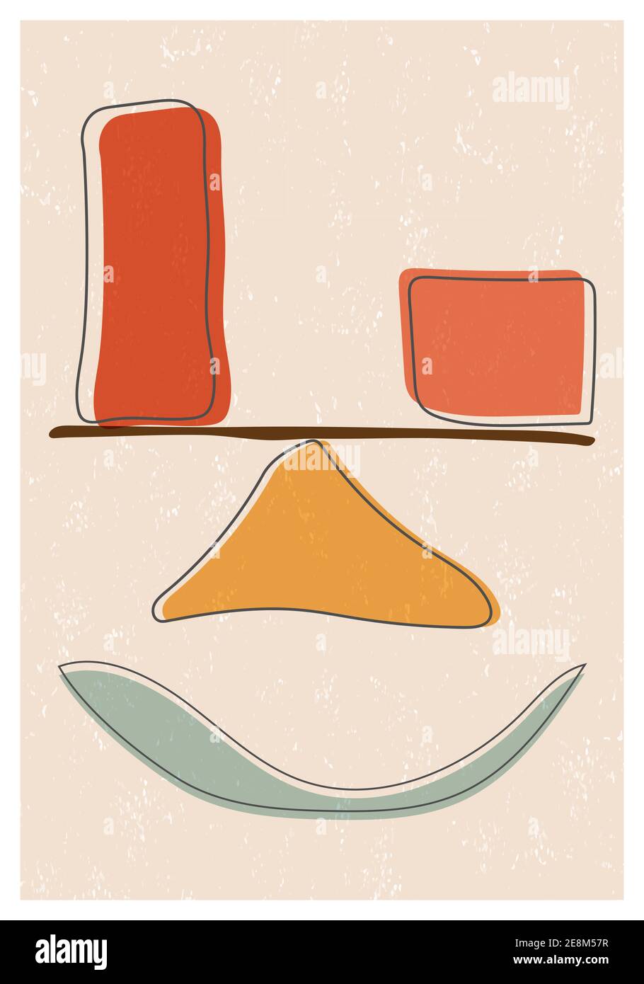 Abstract painting in the style of modern minimalist art. Abstract ...