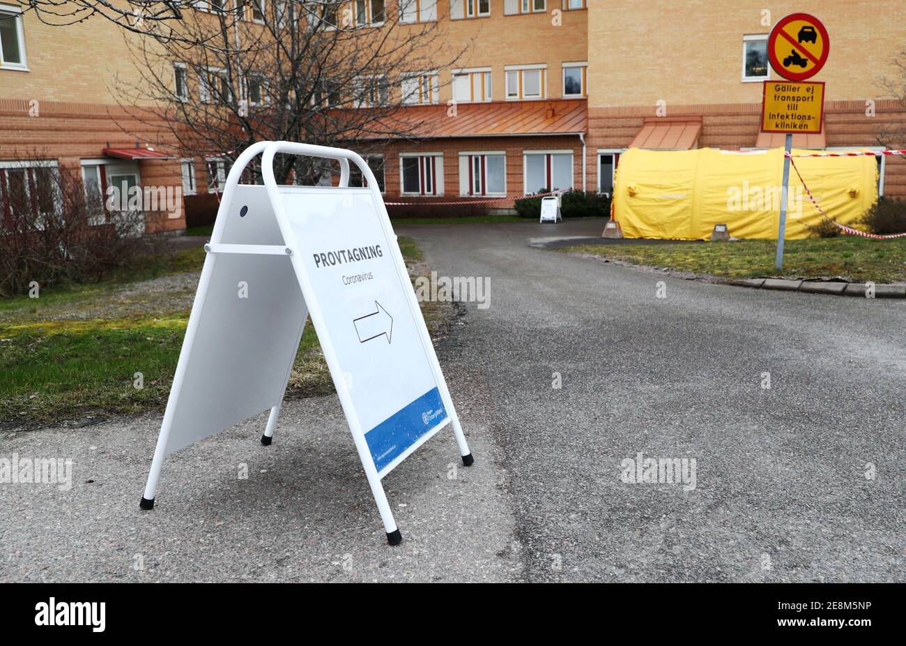 LINKÖPING, SWEDEN- 13 MARCH 2020:Sampling tent to control patients with ...